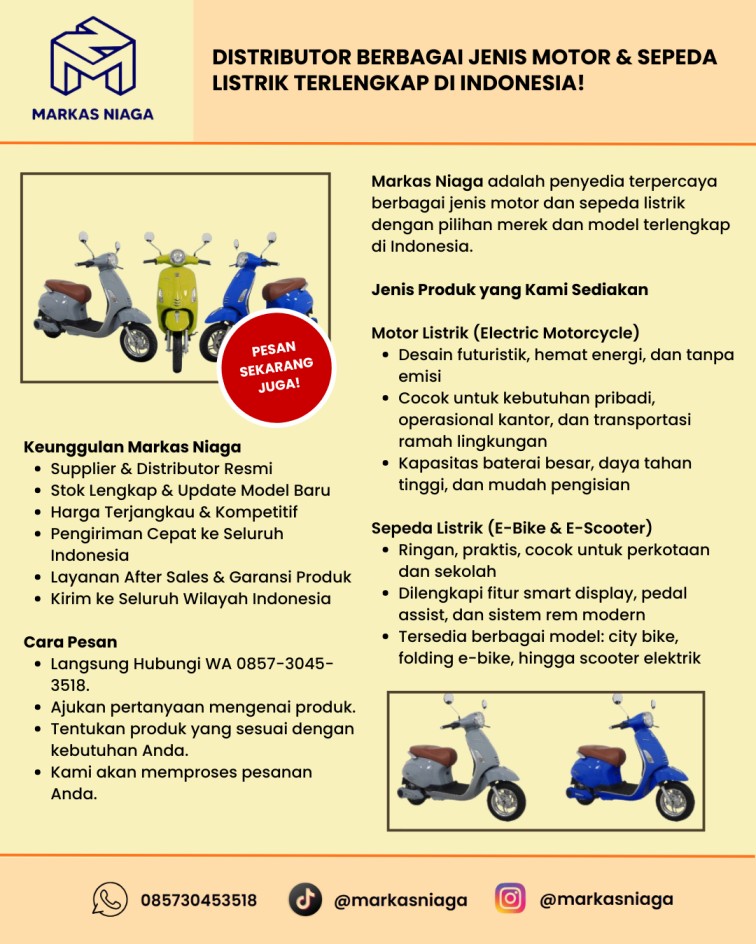 Distributor Berbagai Jenis Motor & Sepeda Listrik Terlengkap di ...